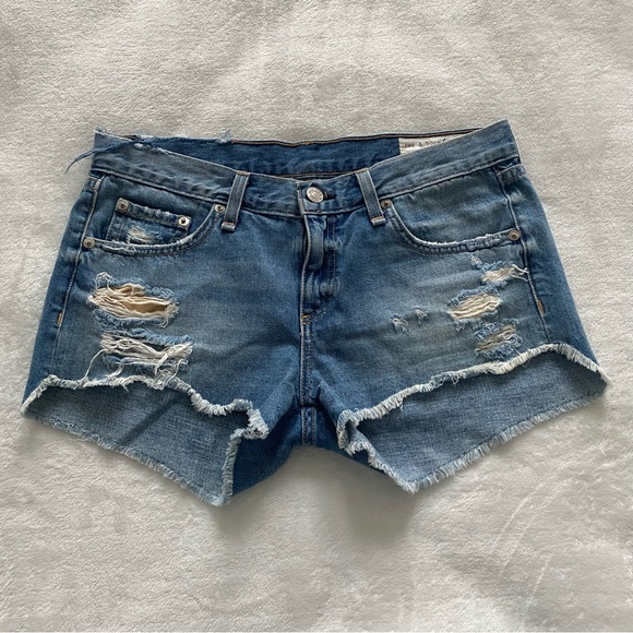 rag & bone | Shorts | Rag Bone Womens Lawrence Cut Off Denim Shorts In ...
